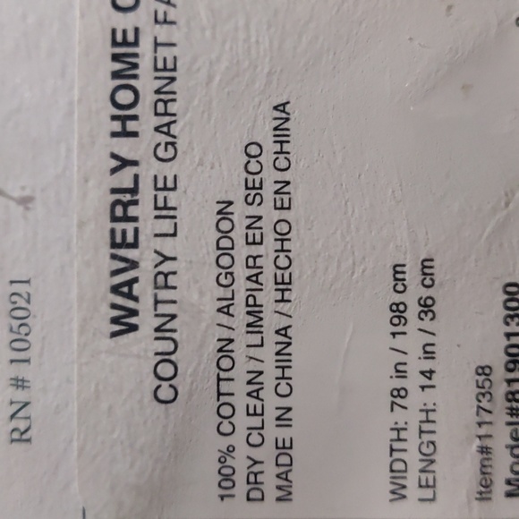 Waverly | Other | Waverly Home Classic Fairfield Valance Doselera Fairfield New In Package ...